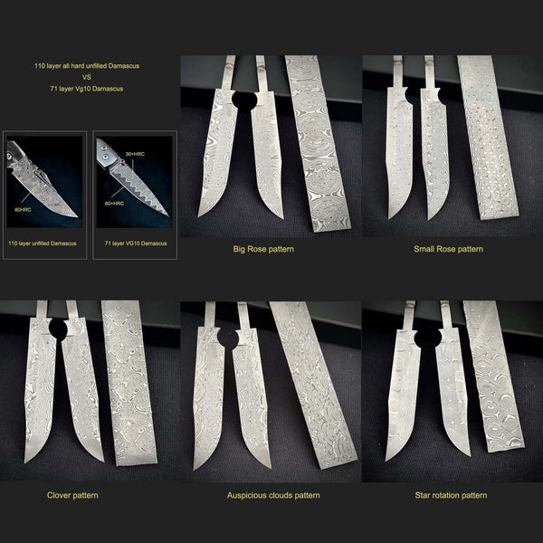 Hard Unfilled Damascus Steel Billet Bar Blank Knife Blade Diy Materia ...