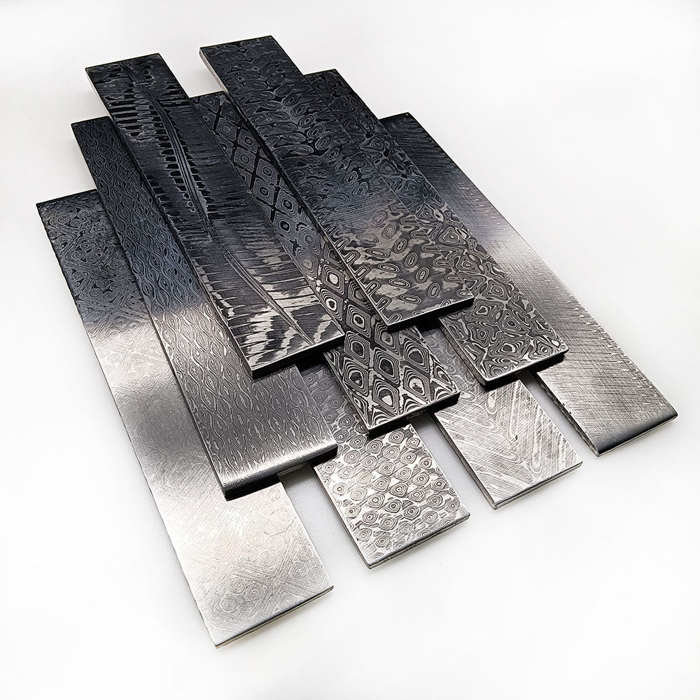New Pattern Damascus Steel Billet Bar Blank Making Knife Blade Diy Mat ...